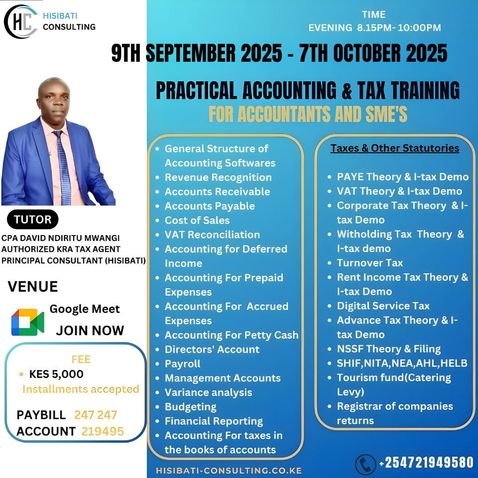 Practical Accounting & Tax Training (9th September 2025 – 7th October ...
