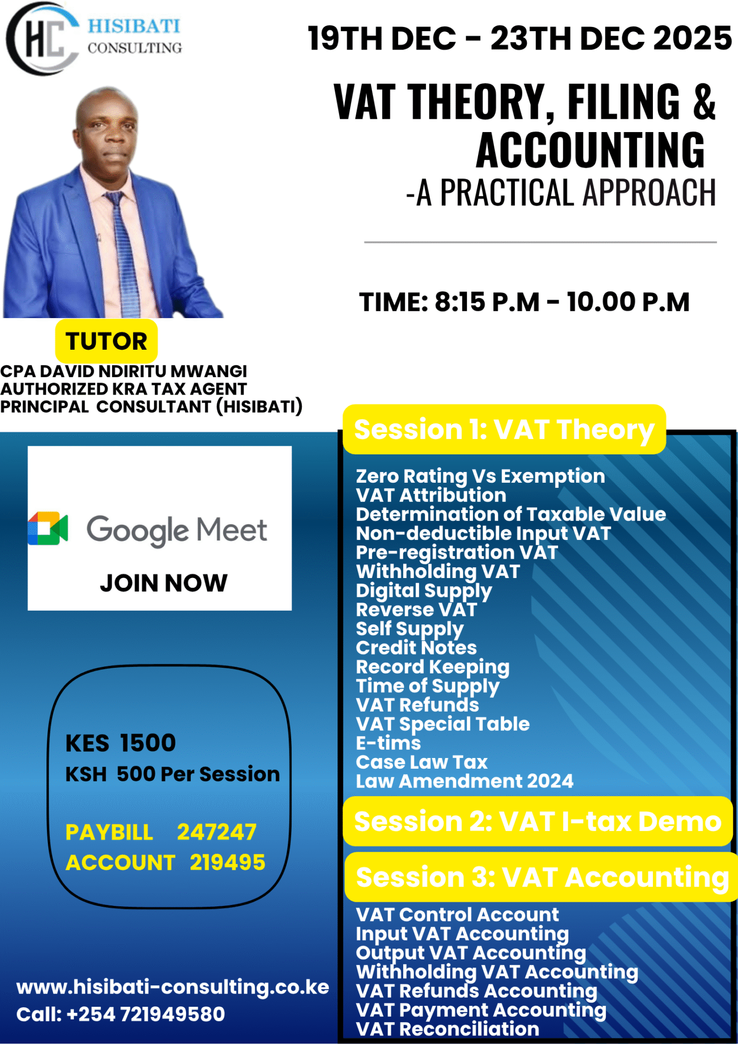 VAT Theory, Filing & Accounting (19th Dec 2025 - 23rd Dec 2025 ...